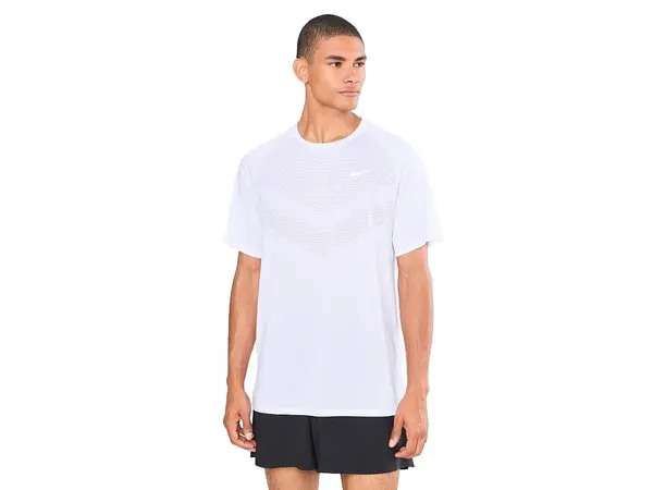 Nike Stride Dri-fit Adv Short Sleeve Running Top - White/reflective Silver