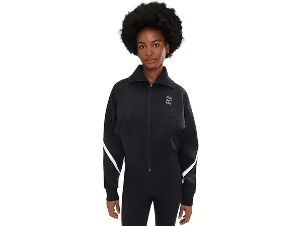 Nike Dri-fit Full-zip Tennis Jacket - Black