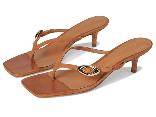 Schutz Miriam Kitten Stiletto Mule Sandal With Buckle Detail