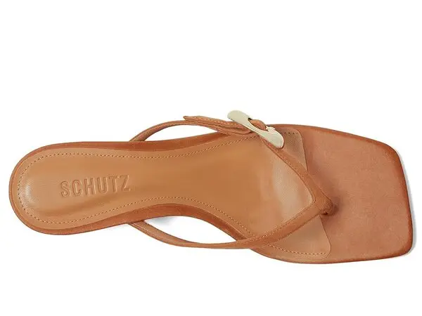 Schutz Miriam Kitten Stiletto Mule Sandal With Buckle Detail