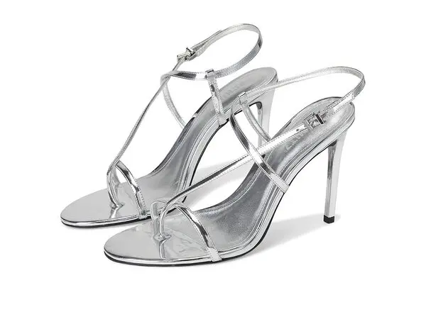 Schutz Azure Strappy Stiletto Sandals - Silver