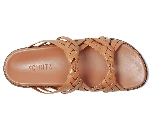 Schutz Strappy Woven Leather Sandals