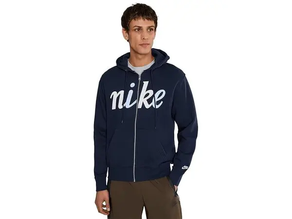 Nike Club Full-zip Fleece Hoodie - Navy