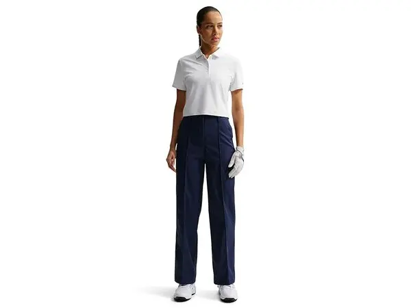 Nike Victory Dri-fit Short Sleeve Cropped Golf Polo - White/black