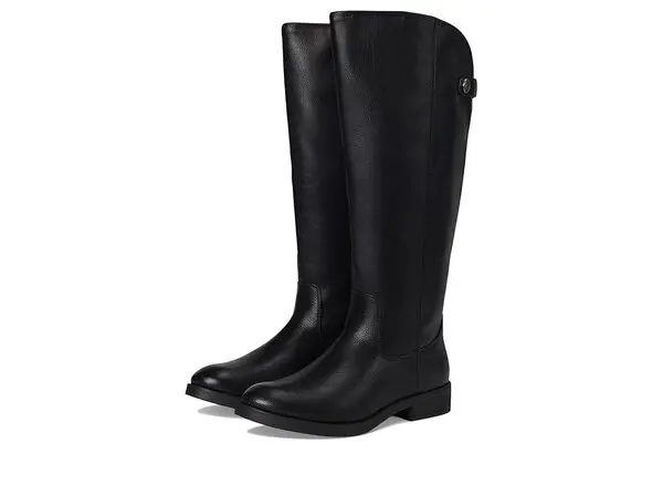 FRYE AND CO. Tall Wide Calf Boots With Metal Logo Button - Black