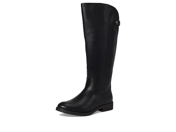 FRYE AND CO. Tall Wide Calf Boots With Metal Logo Button - Black