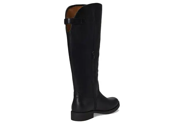FRYE AND CO. Tall Wide Calf Boots With Metal Logo Button - Black