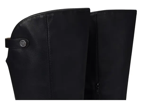 FRYE AND CO. Tall Wide Calf Boots With Metal Logo Button - Black