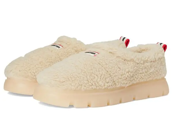 Hunter Madisons Faux Fur Flat Mules - Beige