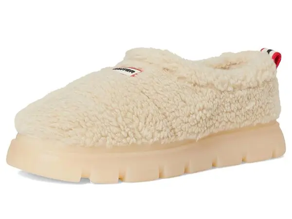 Hunter Madisons Faux Fur Flat Mules - Beige