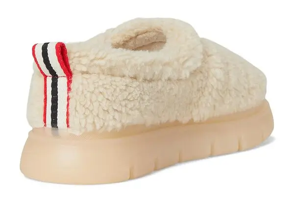 Hunter Madisons Faux Fur Flat Mules - Beige