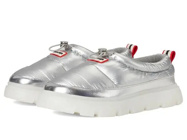 Hunter Padded Madi Slip-on Mules With Adjustable Fastening - Silverfalse