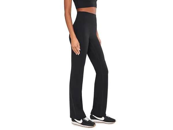 Nike Zenvy Gentle-support High-waisted Flared Leggings Workout Tattoo/white - Black