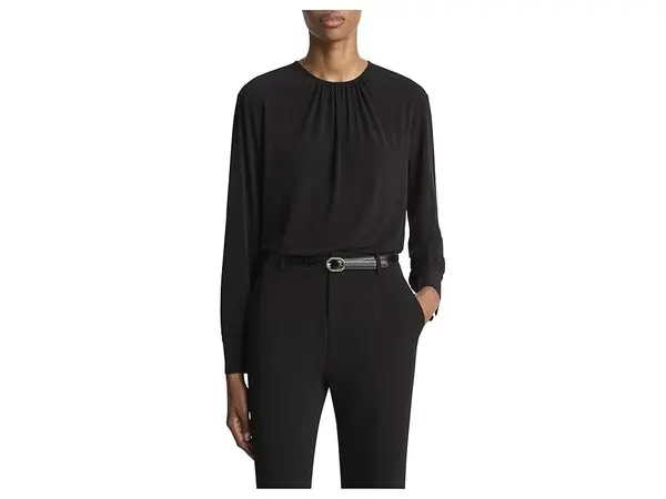 Vince Soft Gathered Blouse - Black