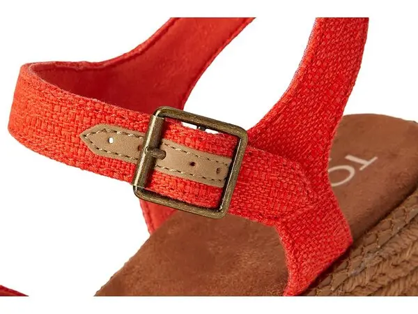 Toms Darya Platform Wedge Sandals With Rope-wrapped Midsole And Buckled Ankle Strap