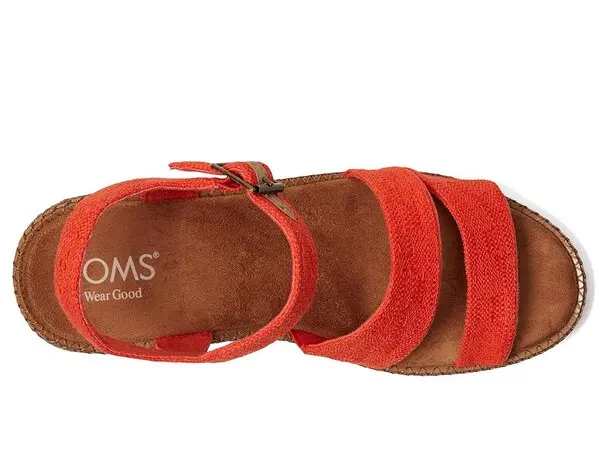 Toms Darya Platform Wedge Sandals With Rope-wrapped Midsole And Buckled Ankle Strap