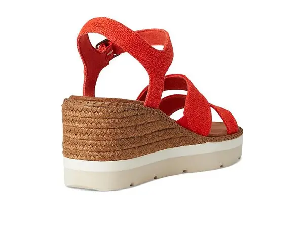 Toms Darya Platform Wedge Sandals With Rope-wrapped Midsole And Buckled Ankle Strap