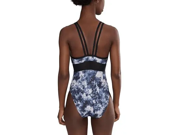 Nike Frozen Floral V-back One Piece Swimsuit - Black