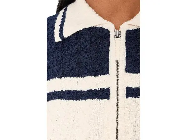 Madewell Colorblock Zip Cotton Boucle Cardigan
