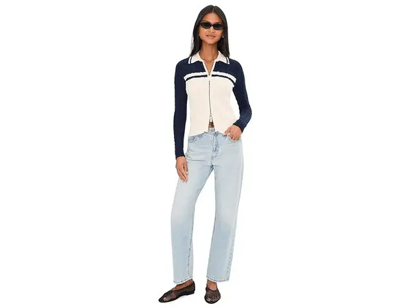 Madewell Colorblock Zip Cotton Boucle Cardigan