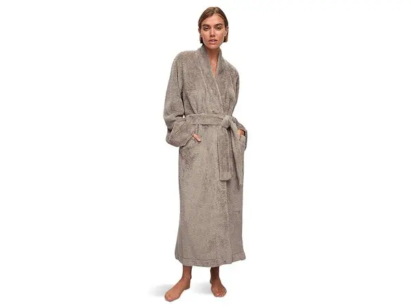 Eberjey Renewplush Long Robe Pajama Ivory - Brown