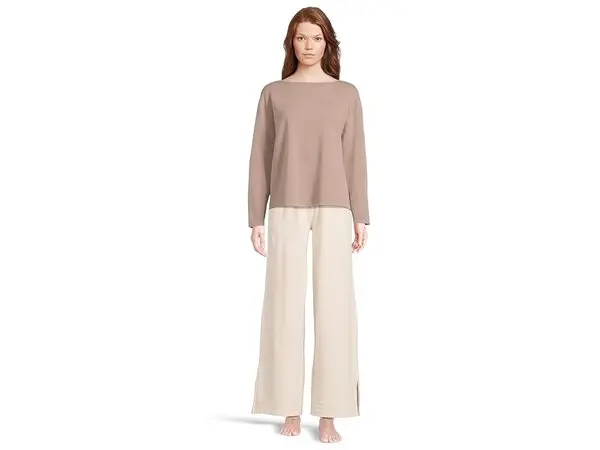 Eberjey Reversible Plush Raw Edge Pullover Pajama Toffee