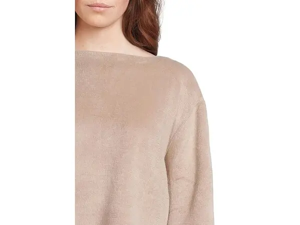 Eberjey Reversible Plush Raw Edge Pullover Pajama Toffee