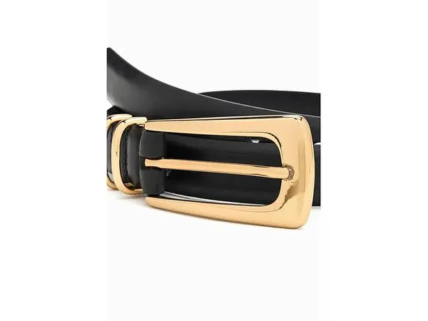 Madewell Elongated Buckle Belt In Suede - Black
