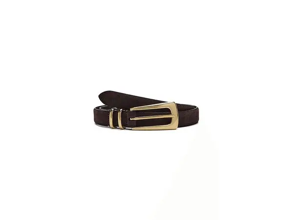 Madewell Suede Elongated Buckle Belt - Brown
