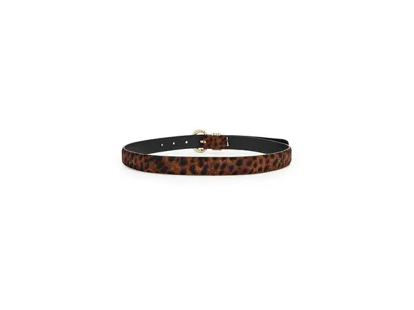 Madewell Inez Belt Leopard Print Haircalf Belt With Gold Tone Buckle - Multi