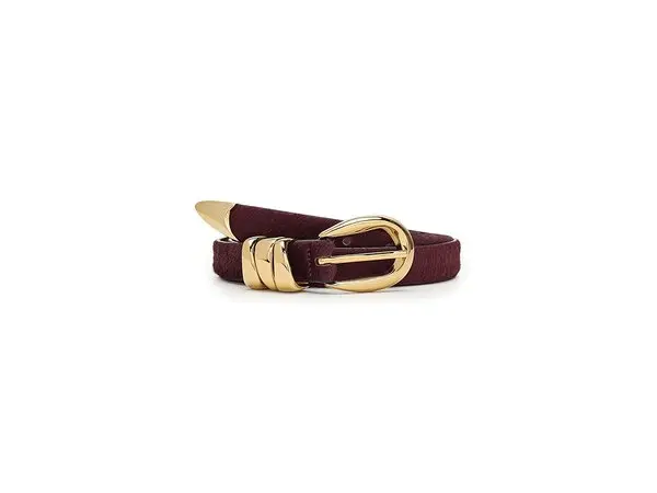 Madewell Triple Metal Keeper Belt - Burgundy