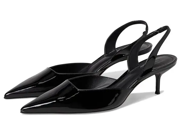 Schutz Paola Mid Slingback Stiletto Heel - Black
