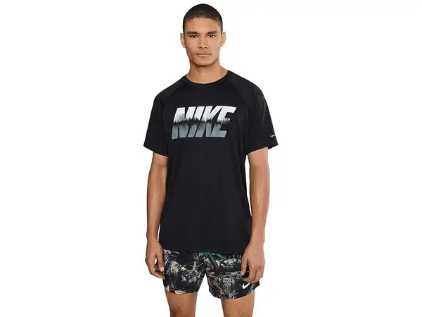 Nike Dri-fit Uv Short Sleeve Top - Black
