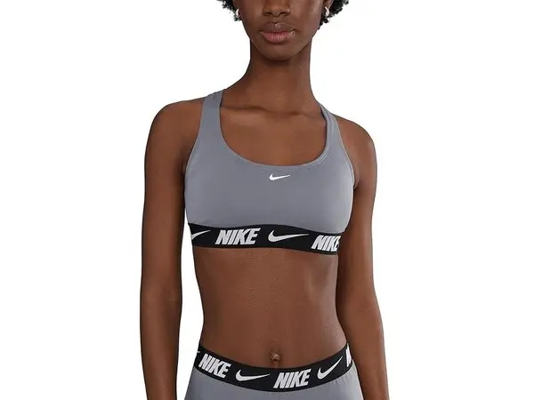 Nike Logo Tape Racerback Bikini Top - Gray