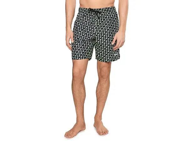 Nike Breaker Swoosh Link 7 Brief Lined Volley Swim Trunks - Black