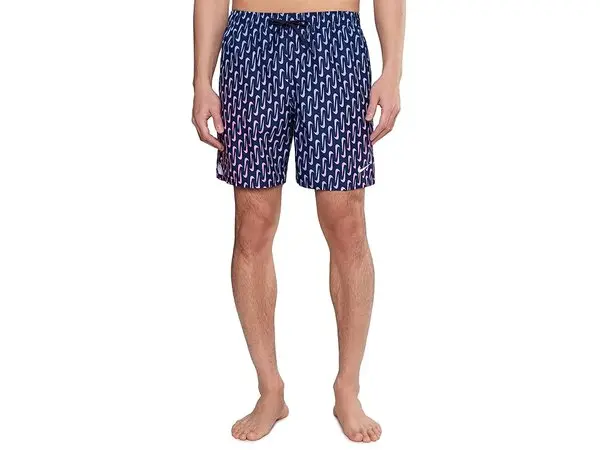 Nike Breaker Swoosh Link 7 Brief Lined Volley Swim Trunks - Navy