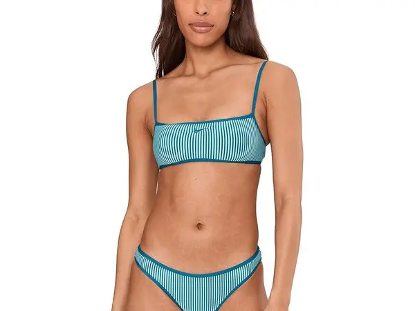 Nike Ripple Texture Bralette Bikini Top - Blue
