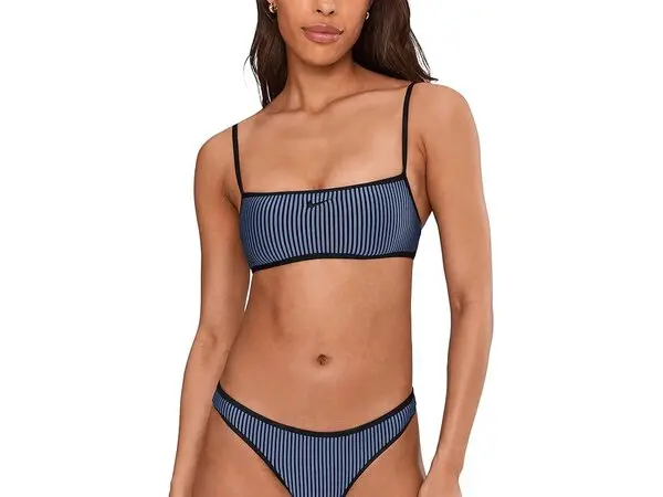 Nike Ripple Texture Bralette Bikini Top - Gray