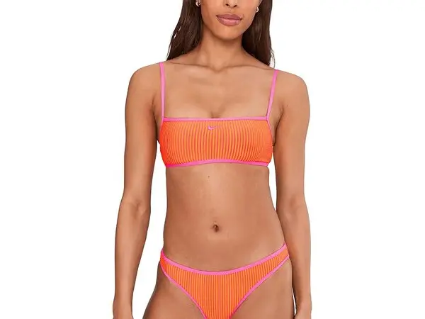 Nike Ripple Texture Bralette Bikini Top - Pink