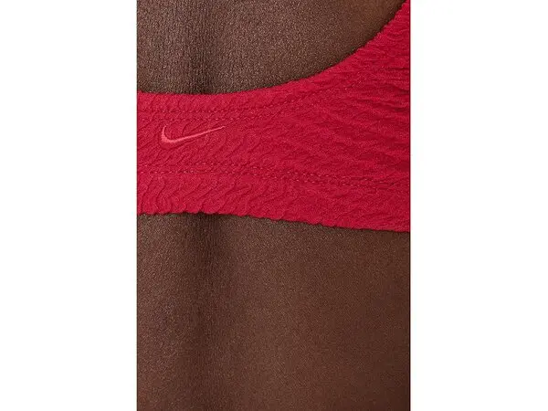 Nike Shoreline Pucker Bralette Bikini Top - Red