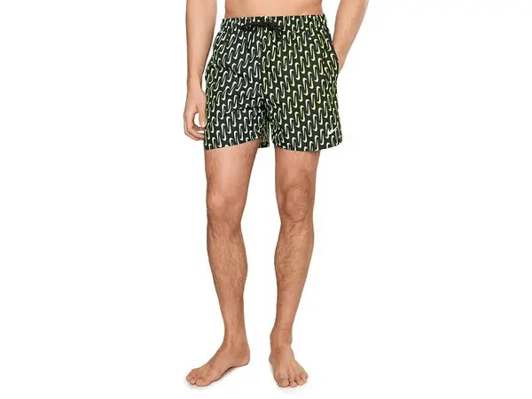 Nike Breaker Swoosh Link 5 Brief Lined Volley Swim Trunks - Black