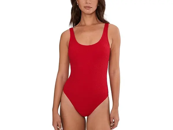 Nike Shoreline Pucker Scoop Neck One Piece - Red