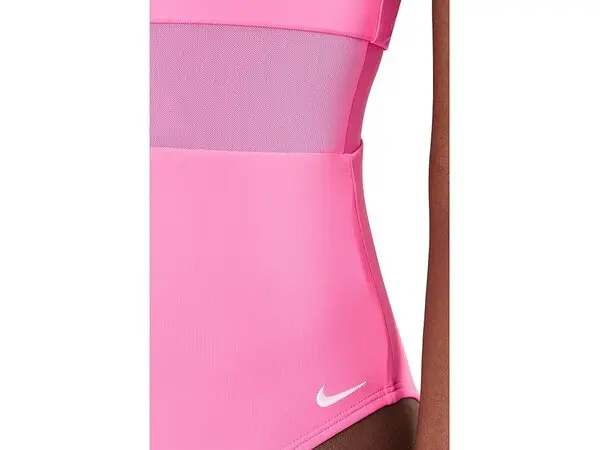 Nike Mesh V-back One Piece Swimsuit - Pink