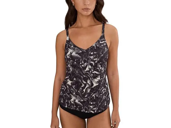 Nike Expressive Brushstrokes V-neck Tankini Swimwear - Black