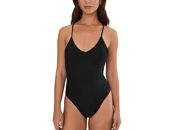 Nike Swoosh Link Terry Y-back One-piece Swimsuit - Black