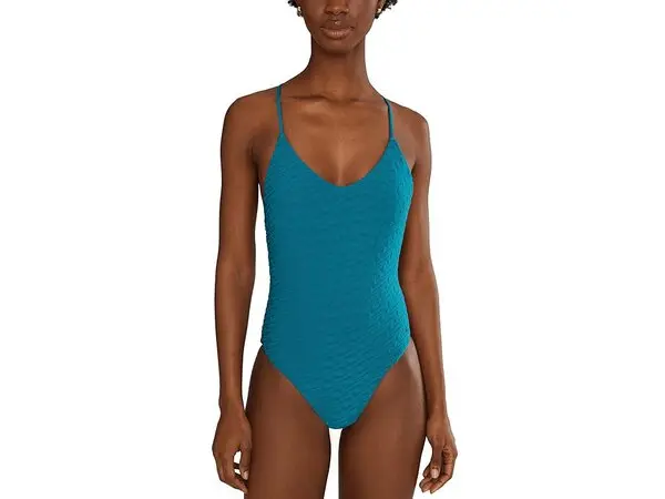 Nike Swoosh Link Terry Y-back One-piece Swimsuit - Blue