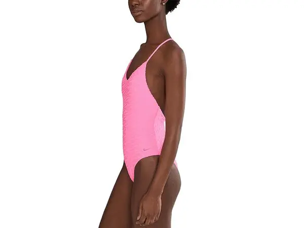 Nike Swoosh Link Terry Y-back One-piece Swimsuit - Pink
