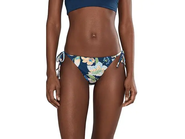 Nike Hot House Floral Tie String Bikini Bottom - Navy