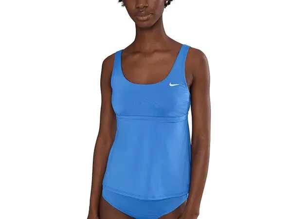 Nike Effortless Essential Scoop Neck Tankini Swimsuit - Blue