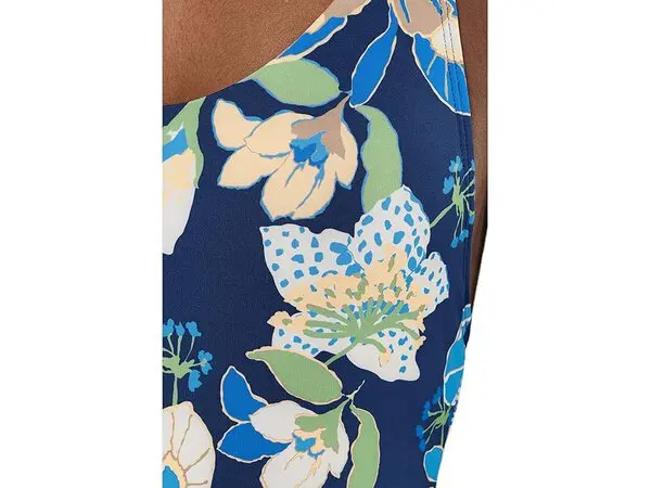 Nike Hot House Floral Scoop Neck One Piece Swimsuit - Navy